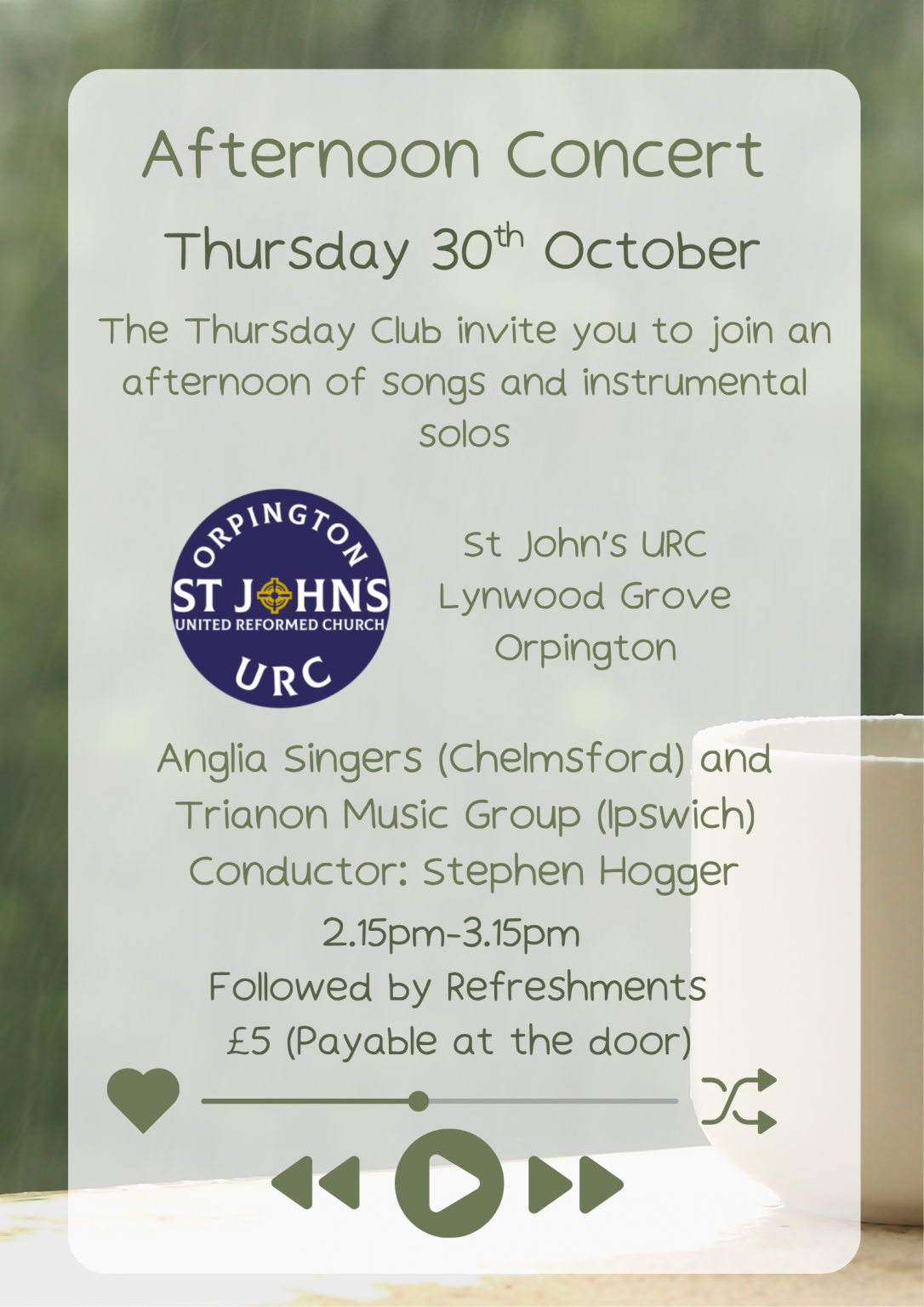 Afternoon Concert – 30th October 2025 – St John’s United Reformed ...